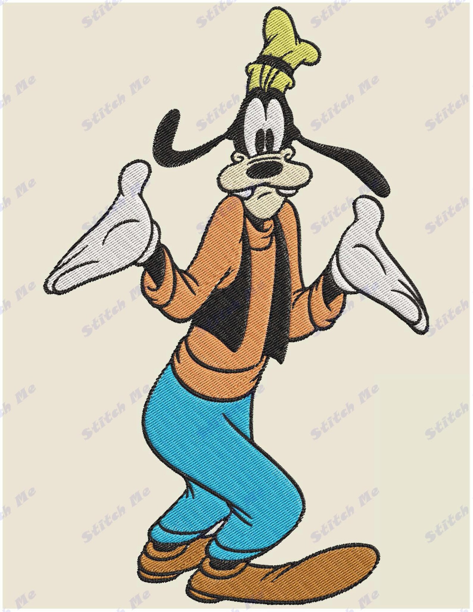 Goofy Filled 02 Embroidery Design Instant Download - Etsy