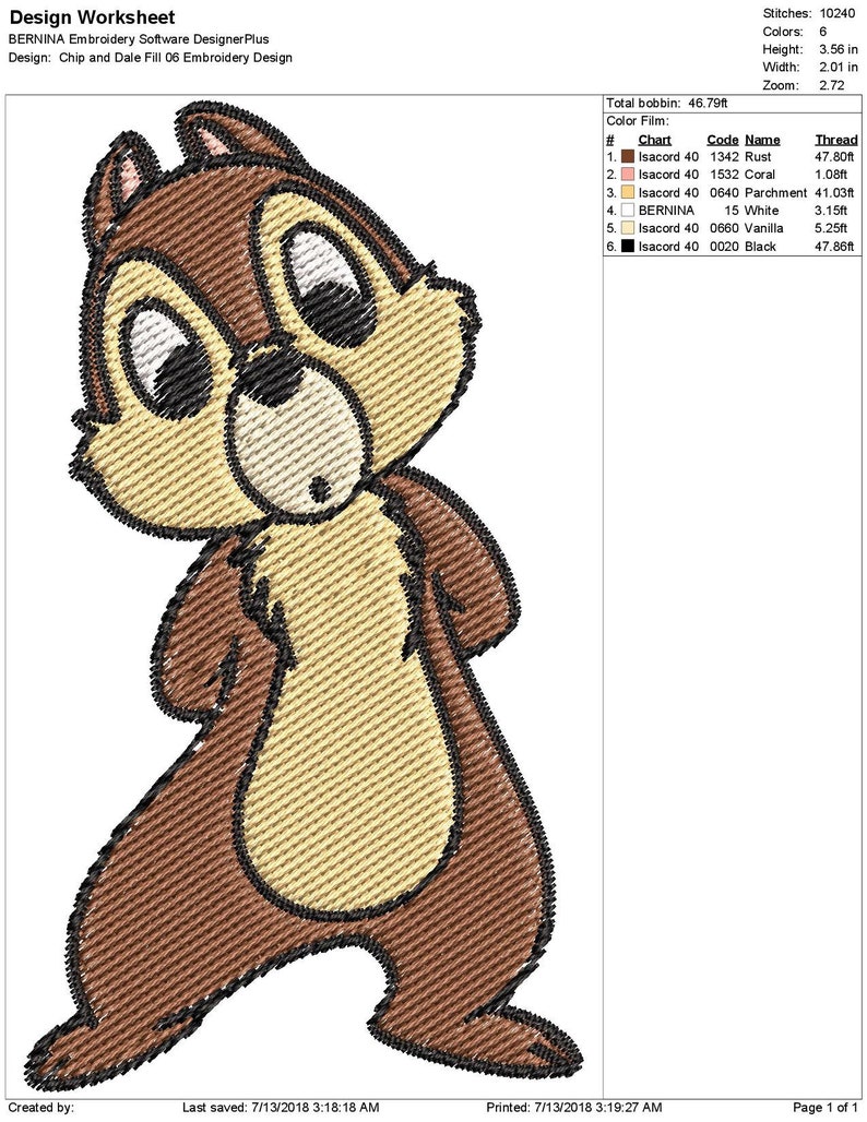 Chip and Dale Fill 06 Embroidery Design Instant Download - Etsy