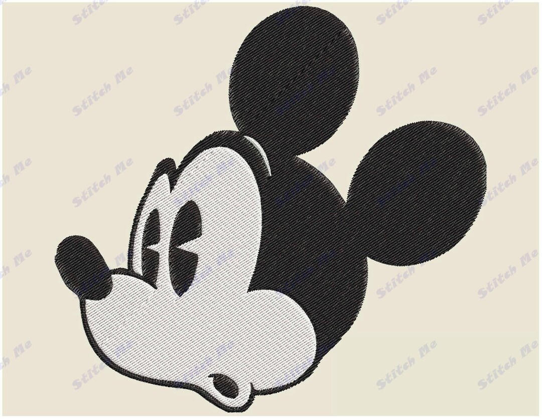 Classic Mickey Mouse Face Filled 09 Embroidery Design - Instant ...