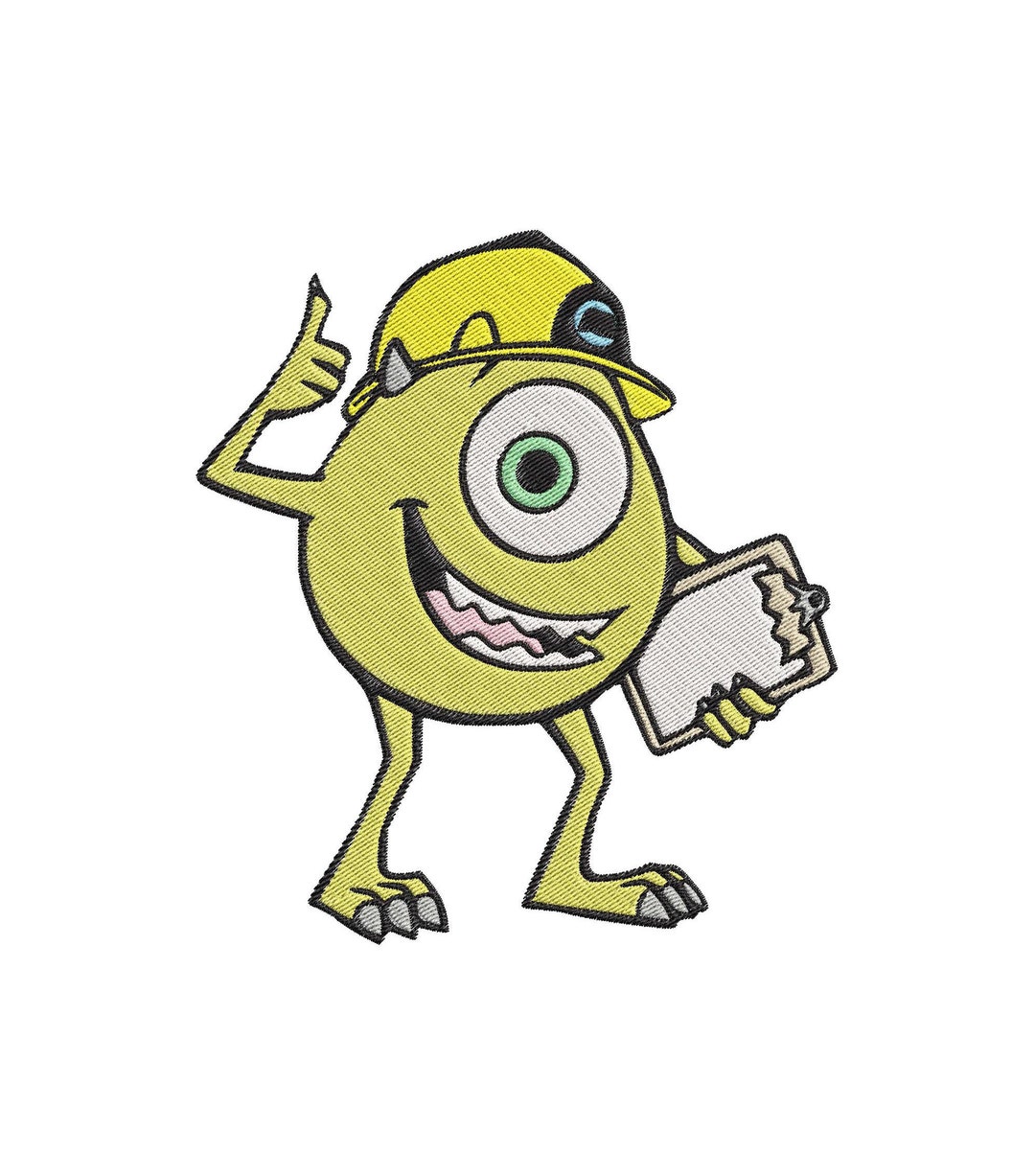 Monsters Inc Mike Wazowski Fill 02 Embroidery Design Instant Download ...