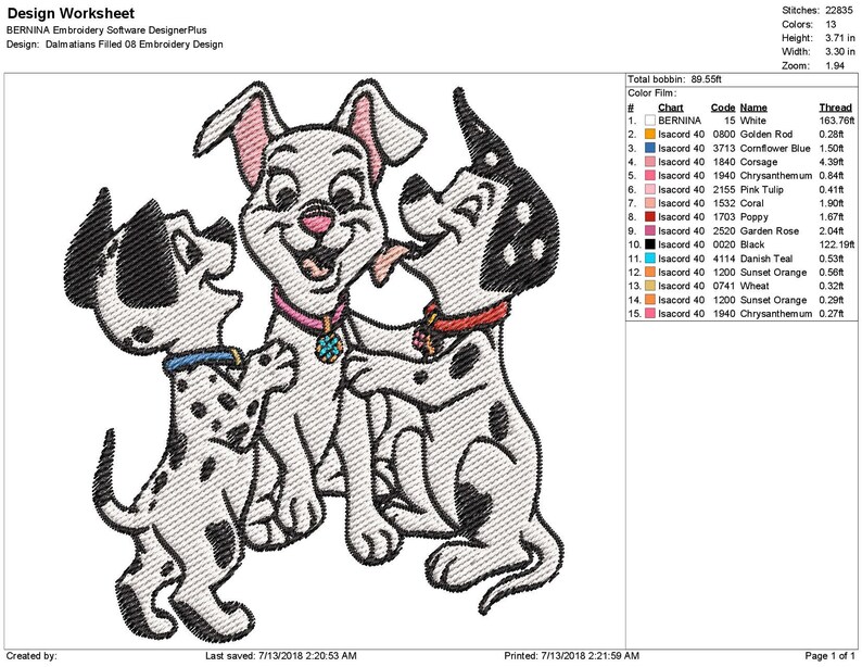 Dalmatians Filled 08 Embroidery Design Instant Download - Etsy