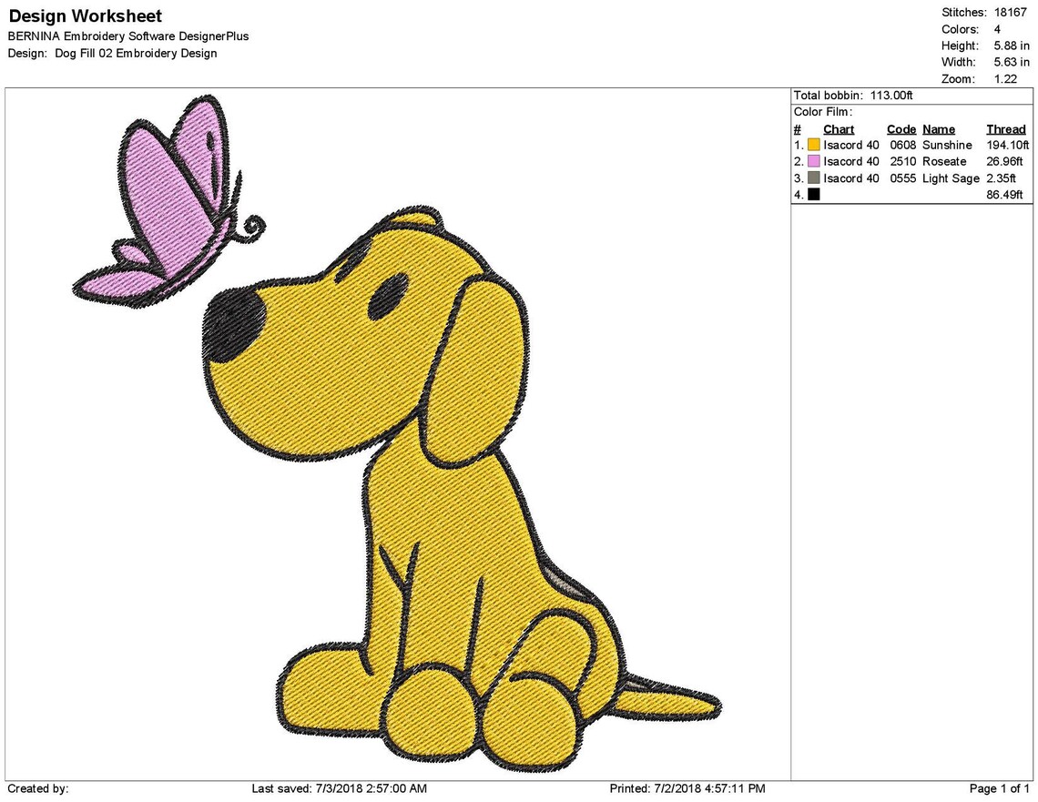 Dog Fill 02 Embroidery Design Instant Download | Etsy