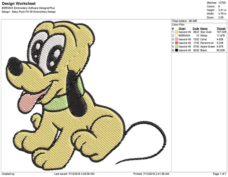 Baby Pluto Fill 05 Embroidery Design Instant Download - Etsy