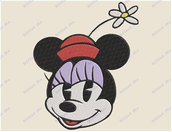 Classic Minnie Mouse Face Filled 05 Embroidery Design | Etsy