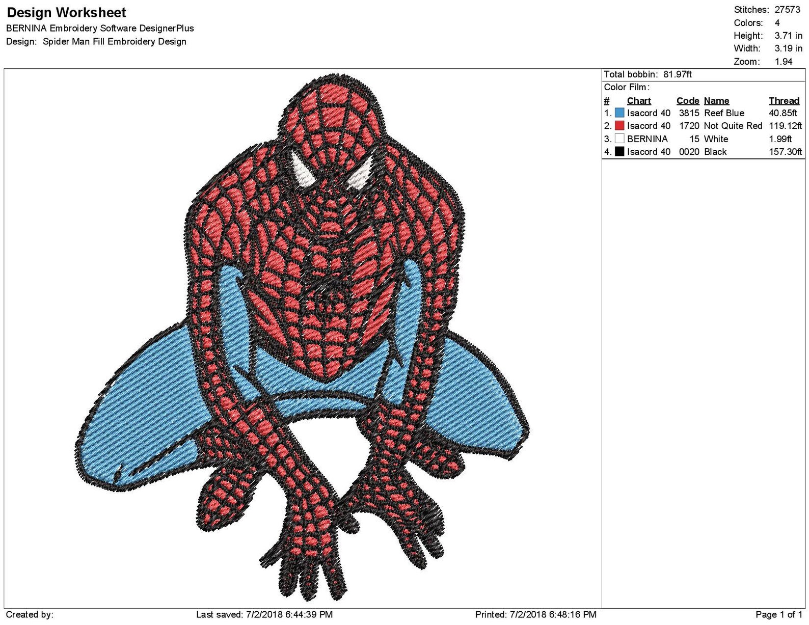 Spider Man Fill Embroidery Design Instant Download - Etsy