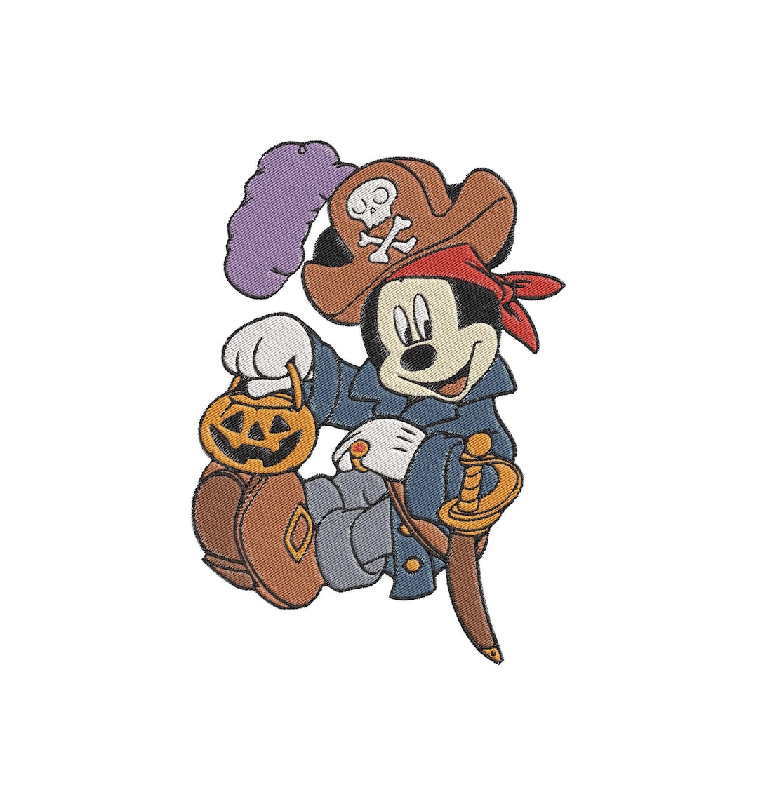 Mickey Mouse Pirate Fill Embroidery Design - Instant Download - Etsy