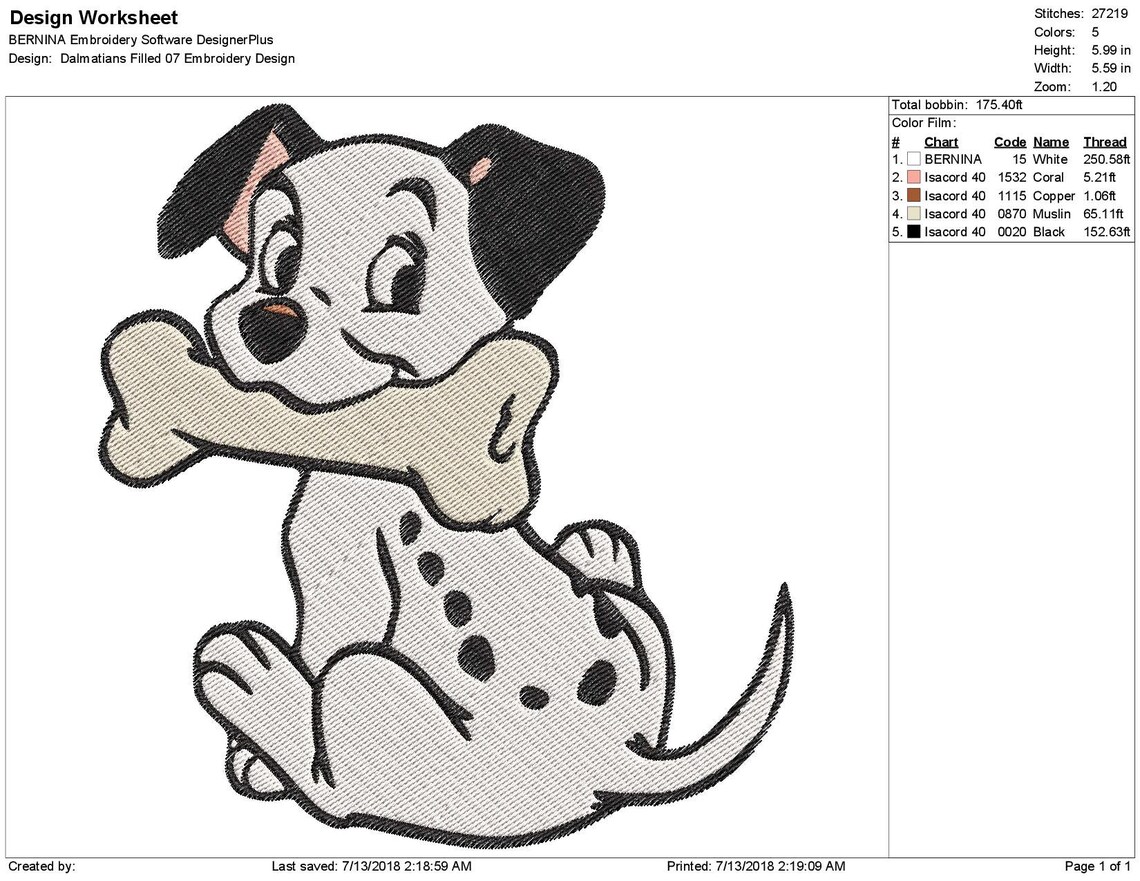 Dalmatians Filled 07 Embroidery Design Instant Download - Etsy
