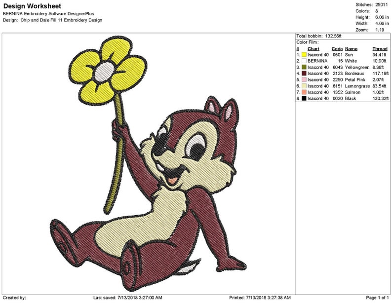 Chip and Dale Fill 11 Embroidery Design Instant Download - Etsy