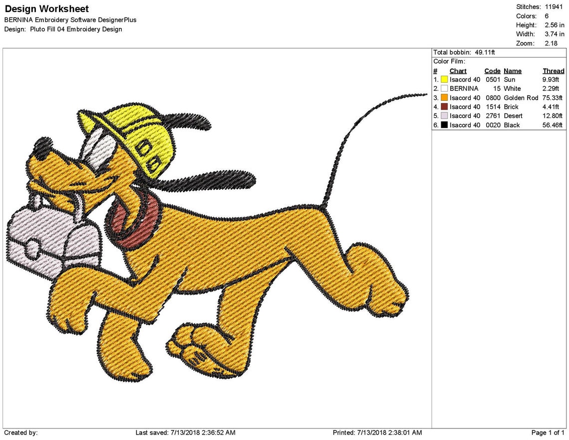 Pluto Fill 04 Embroidery Design Instant Download | Etsy