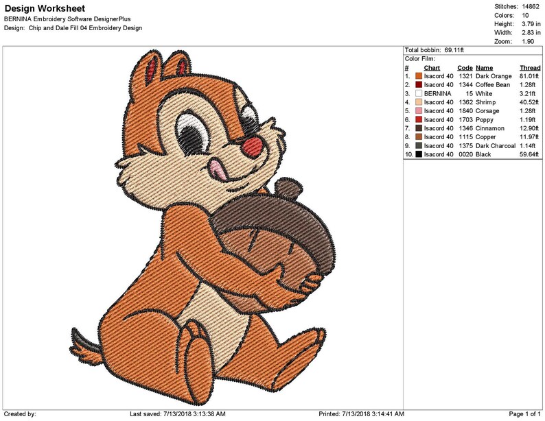 Chip and Dale Fill 04 Embroidery Design Instant Download - Etsy