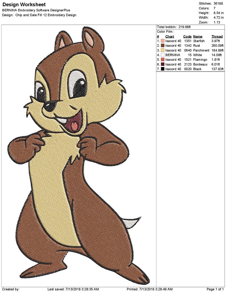 Chip and Dale Fill 12 Embroidery Design Instant Download - Etsy