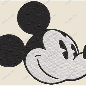 Classic Mickey Mouse Face Filled 08 Embroidery Design - Instant ...