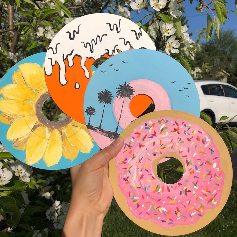 Painted Vinyl Record - Etsy