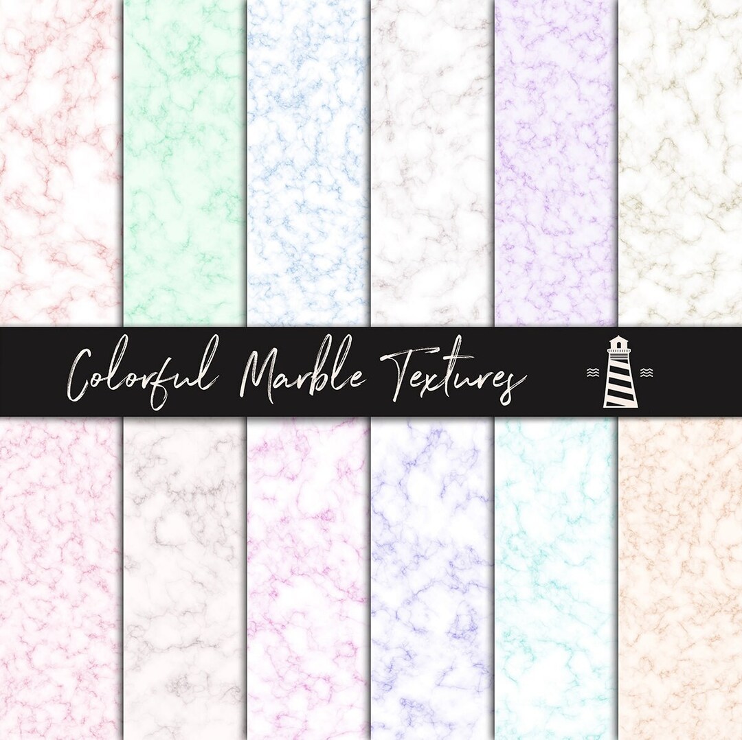 Marble Digital Paper, Colorful Marble Textures, Granite Backgrounds ...