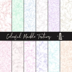 Marble Digital Paper, Colorful Marble Textures, Granite Backgrounds ...