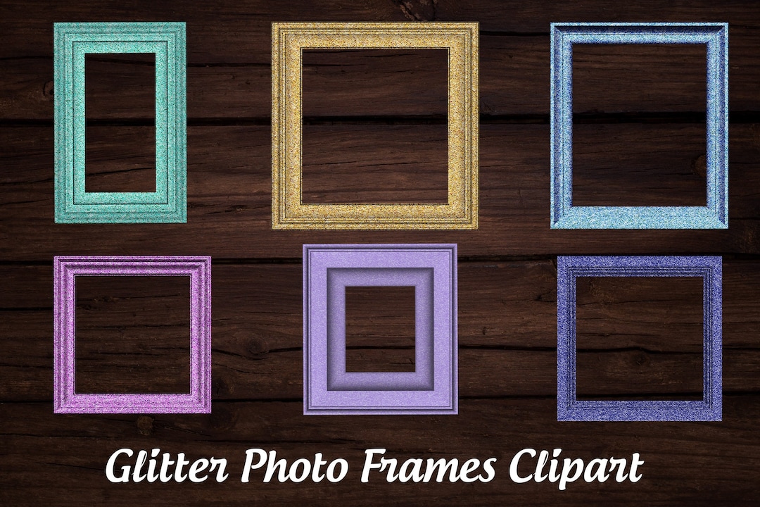 Glitter Photo Frames, Glitter Frame Clipart, Shiny Picture Frames ...