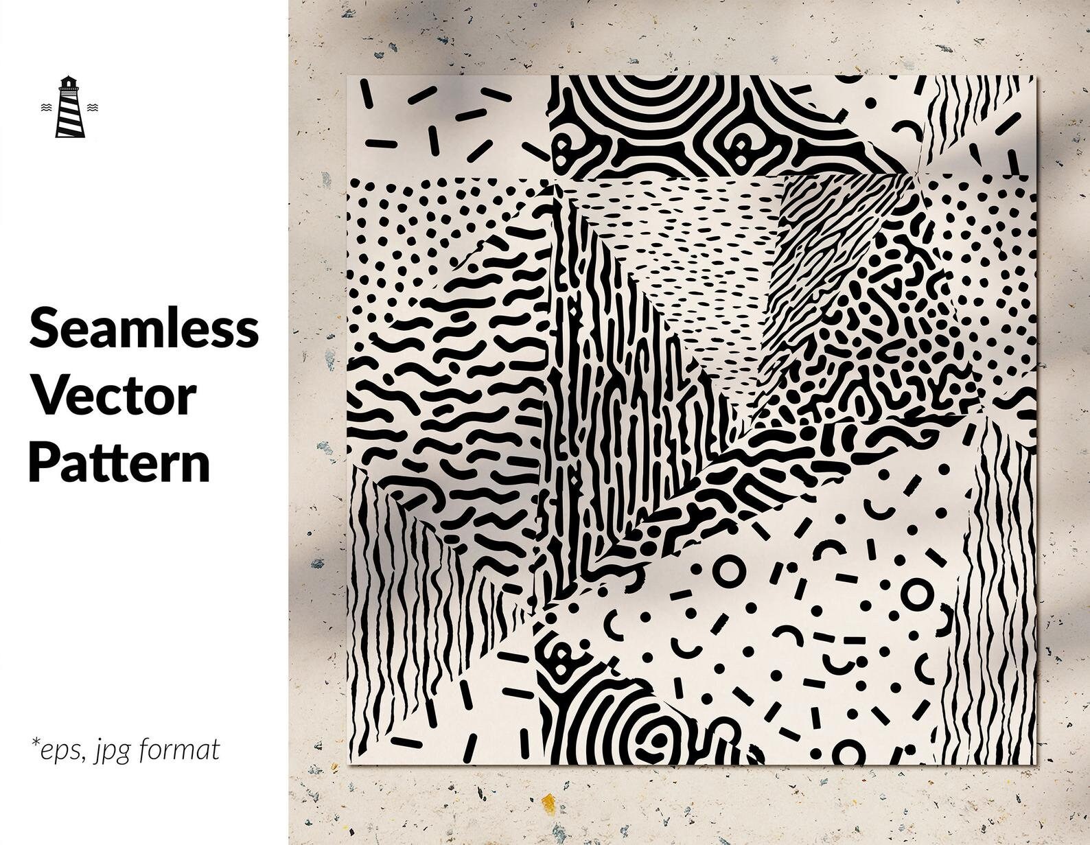 Minimal B&w Pattern Vector Background With Organic Forms - Etsy