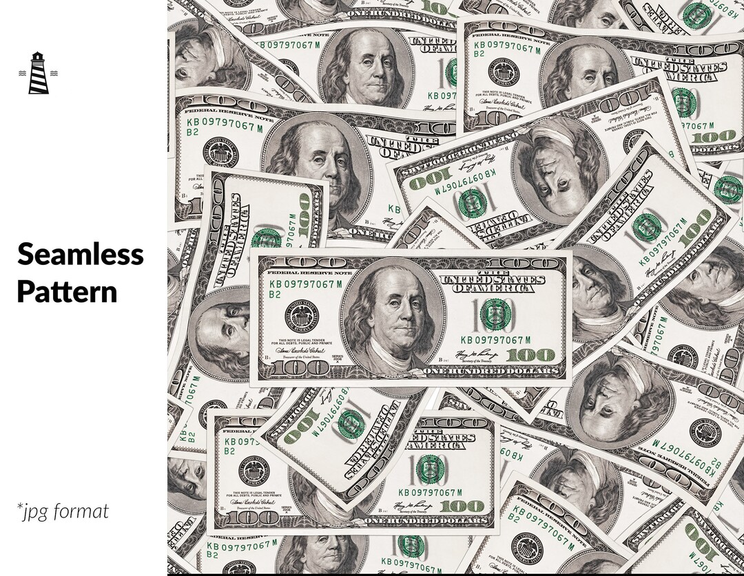 Hundred Dollar Bill Seamless Pattern, Raining Money Digital Paper, 100 ...