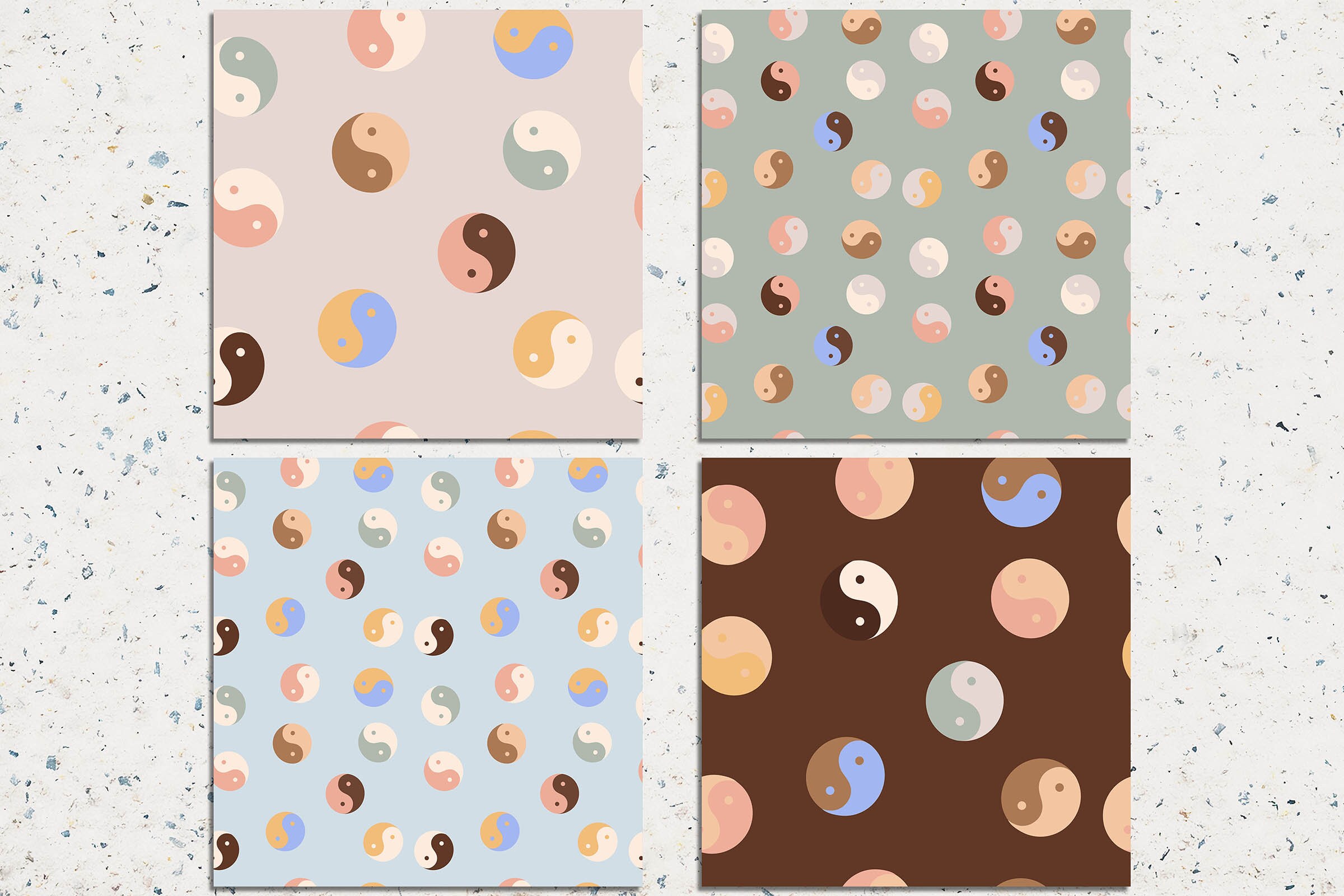 Yin Yang Seamless Patterns Repeatable Spiritual Background | Etsy