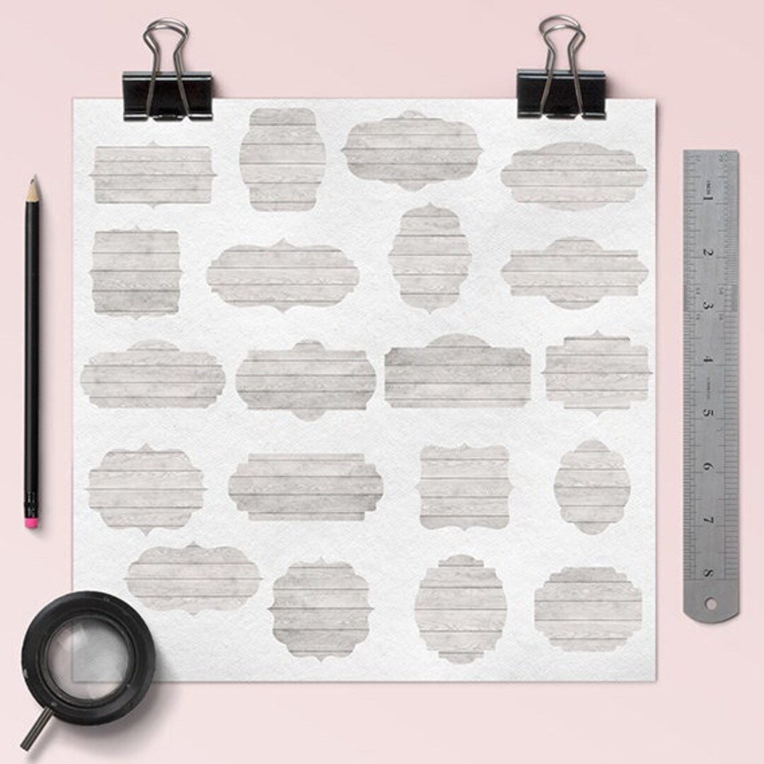 Wood Frames Clipart: wood Frames, Digital Clip Art Pack With Wood ...