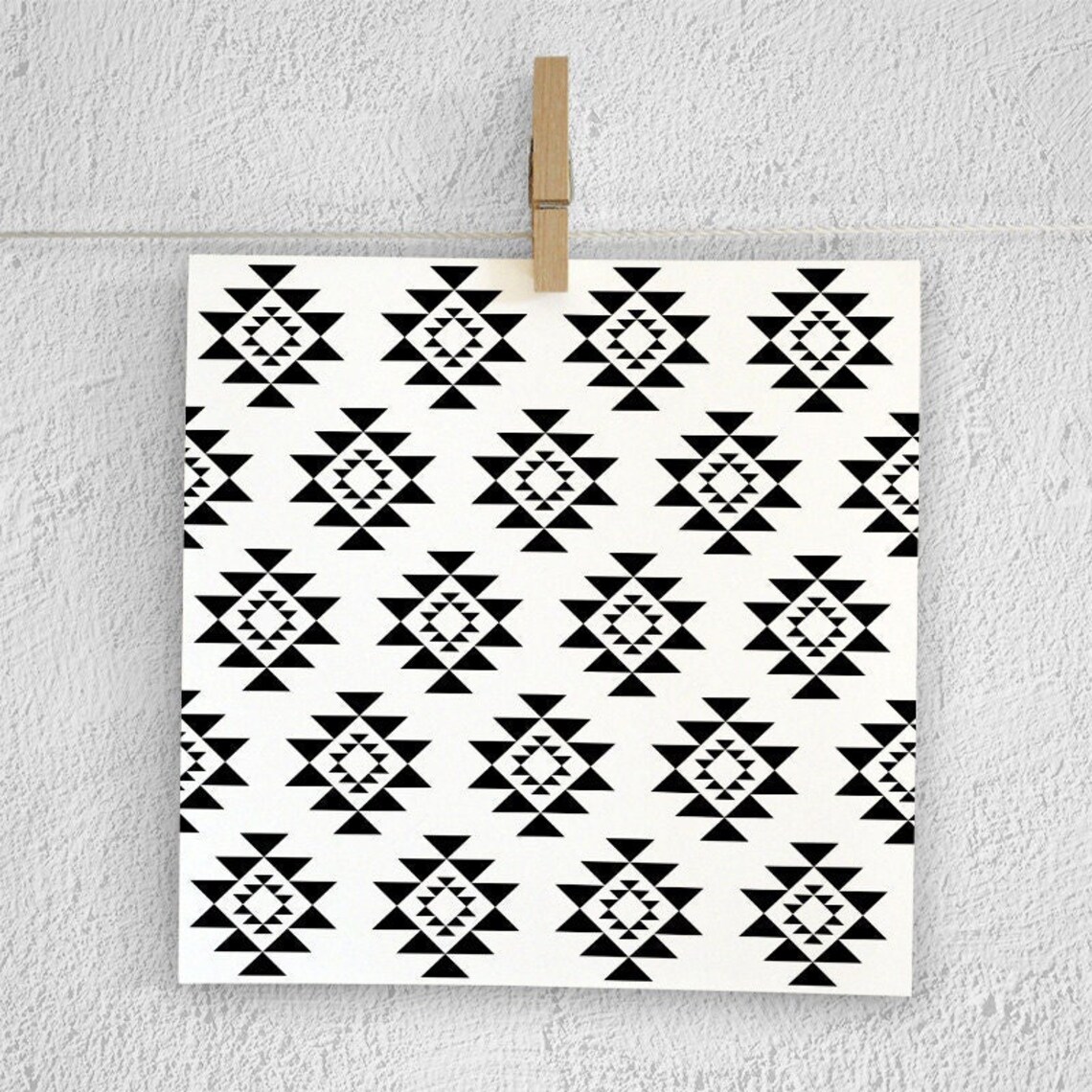 Minimal Aztec, Digital Paper, Tribal Backgrounds, Aztec Patterns, Black ...