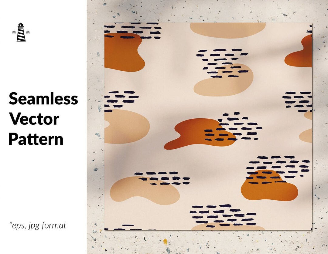 Abstract Terracotta Seamless Pattern Hand Drawn Modern - Etsy