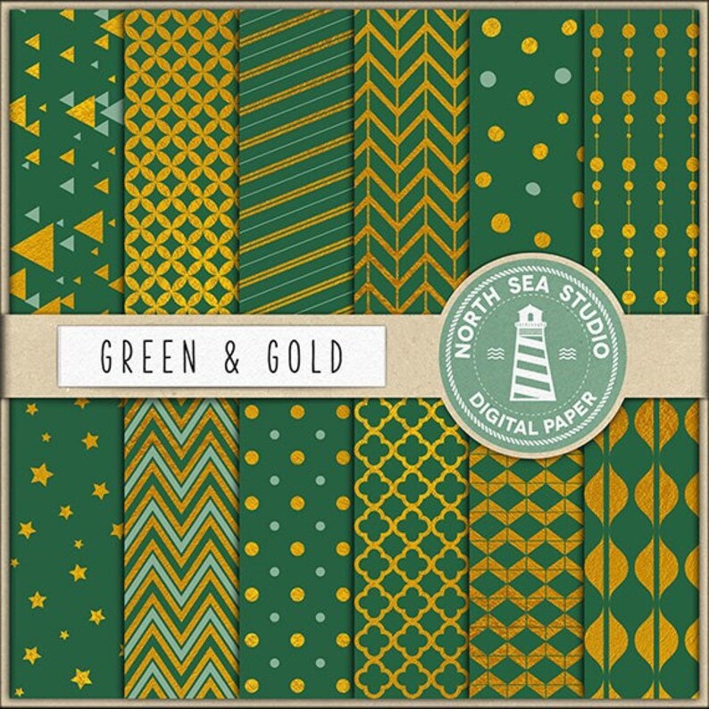 Gold Foil Digital Paper Pack Scrapbook Paper Printable - Etsy