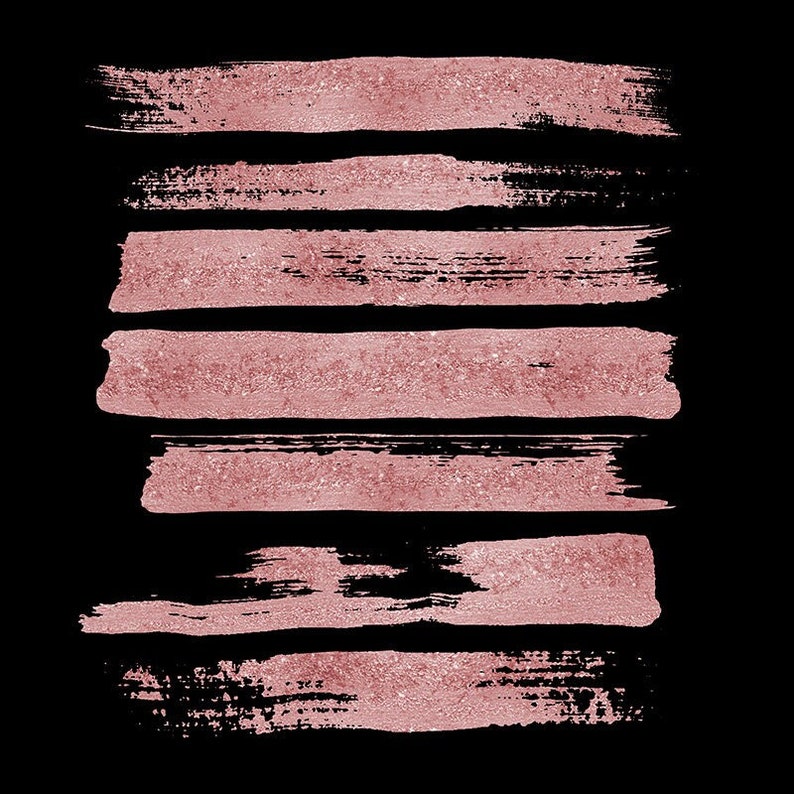 Rose Gold Brush Strokes Diy Clip Art Hand Painted Overlays - Etsy