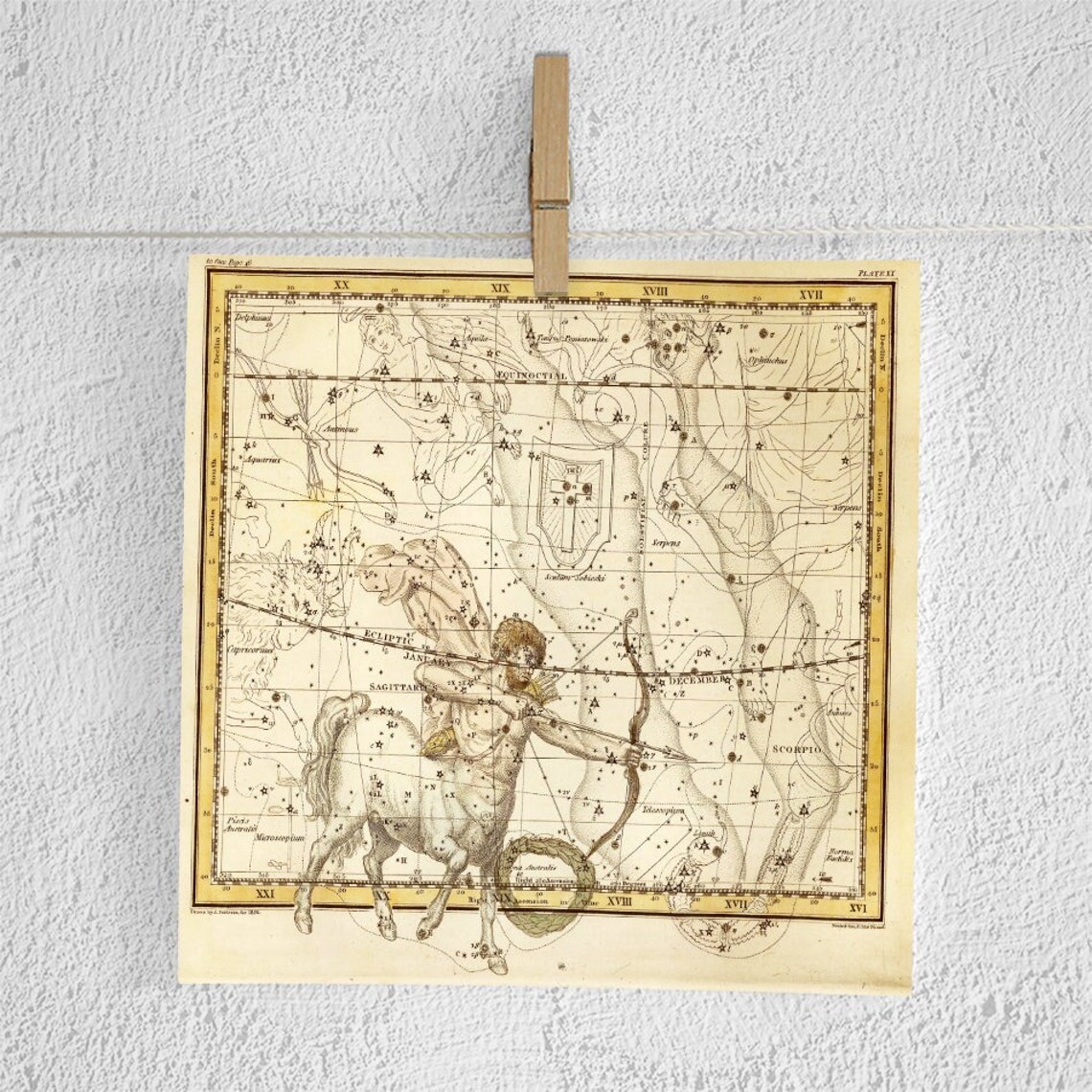 Antique Map Digital Paper, Old Star Map Backgrounds, Astrology Images ...