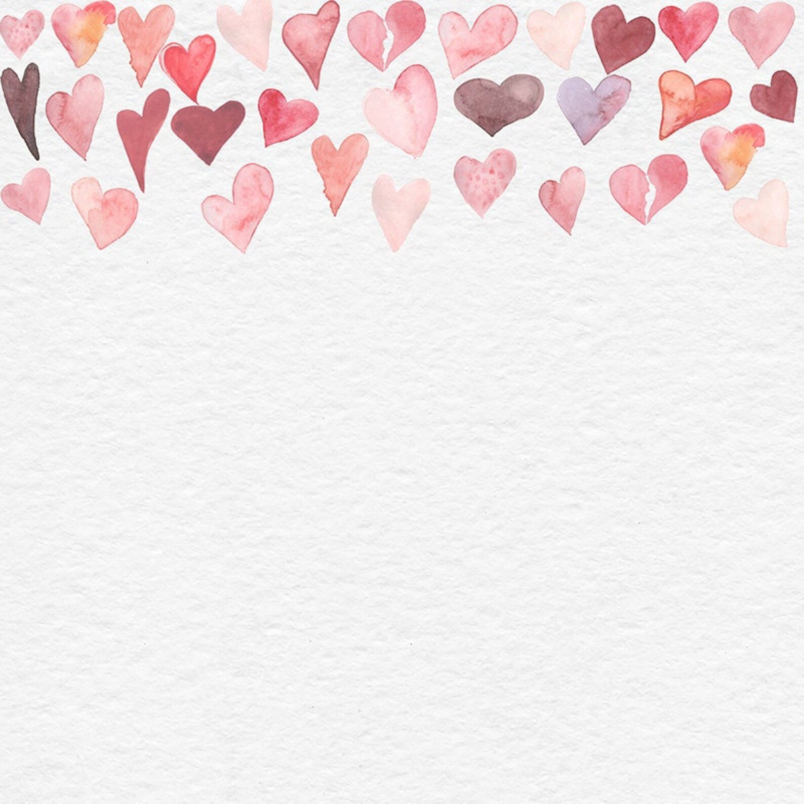 Watercolor Frames, Watercolor Hearts Frame Clipart, Valentine Hearts ...