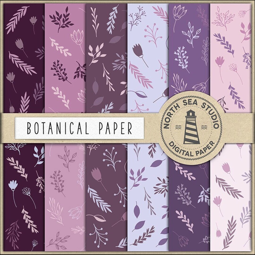 Botanical Digital Paper, Floral Paper, Garden Patterns, Instagram ...