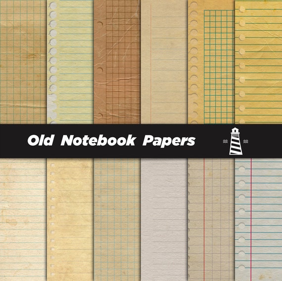 Vintage Notebook Digital Paper Old Journal Pages Lined - Etsy