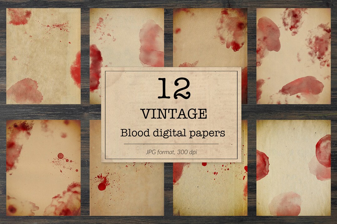 Horror Digital Paper, Junk Journal Papers, Bloody Collage Sheets ...