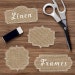 Linen Digital Labels Burlap Frames Clip Art Digital Linen Border Linen ...