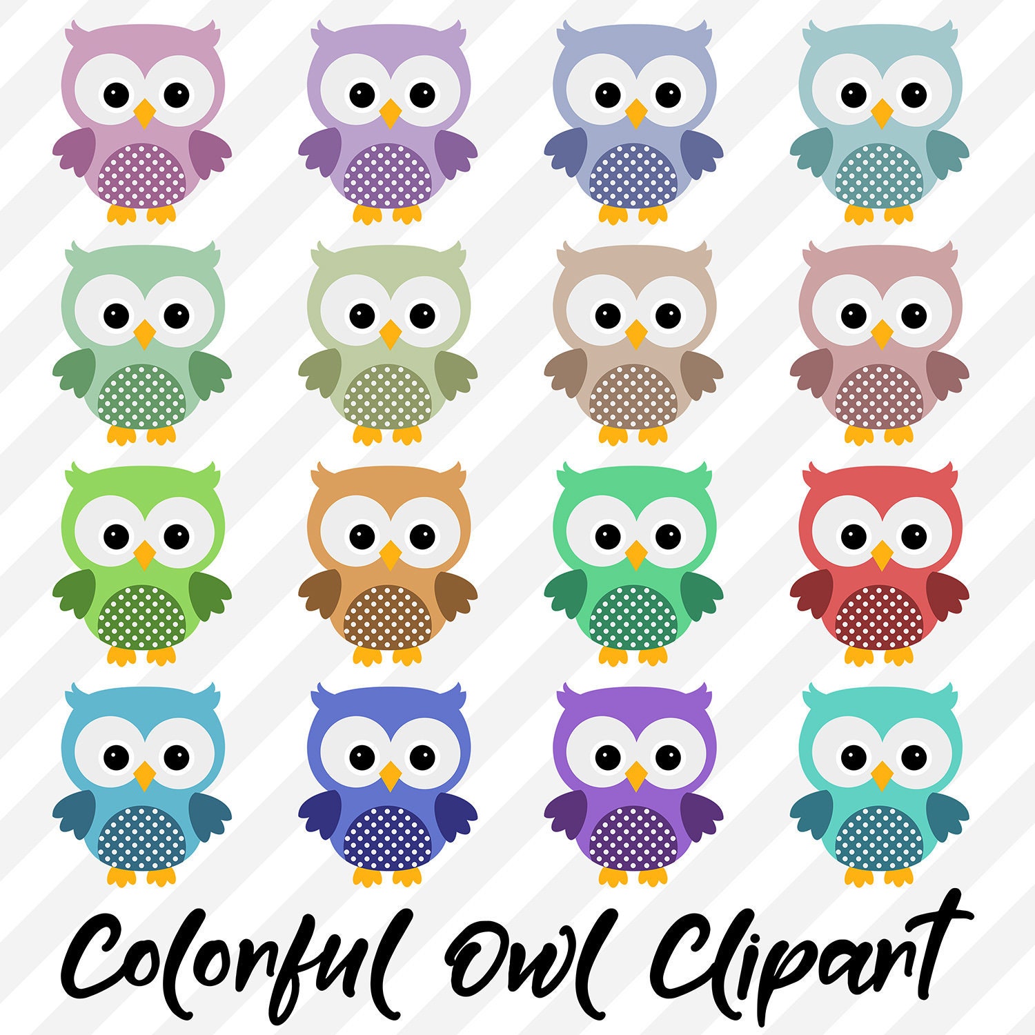 Colorful Owl Clip Art