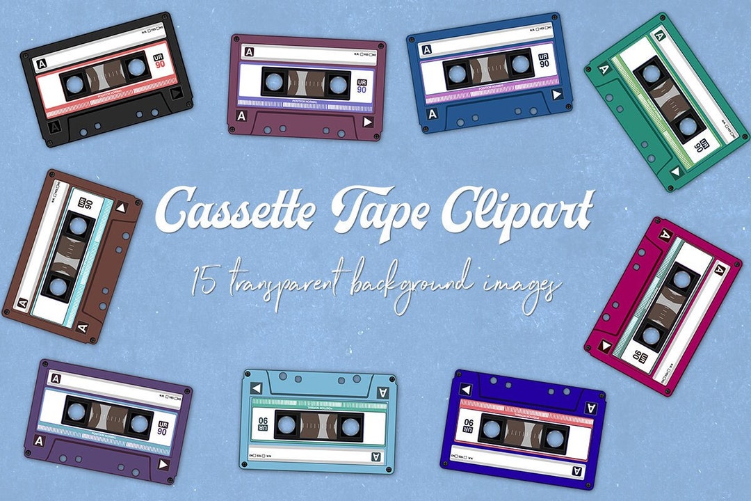 Audio Cassette Clipart, Vintage Cassette Tape, Audio Tapes Clipart, 80 ...