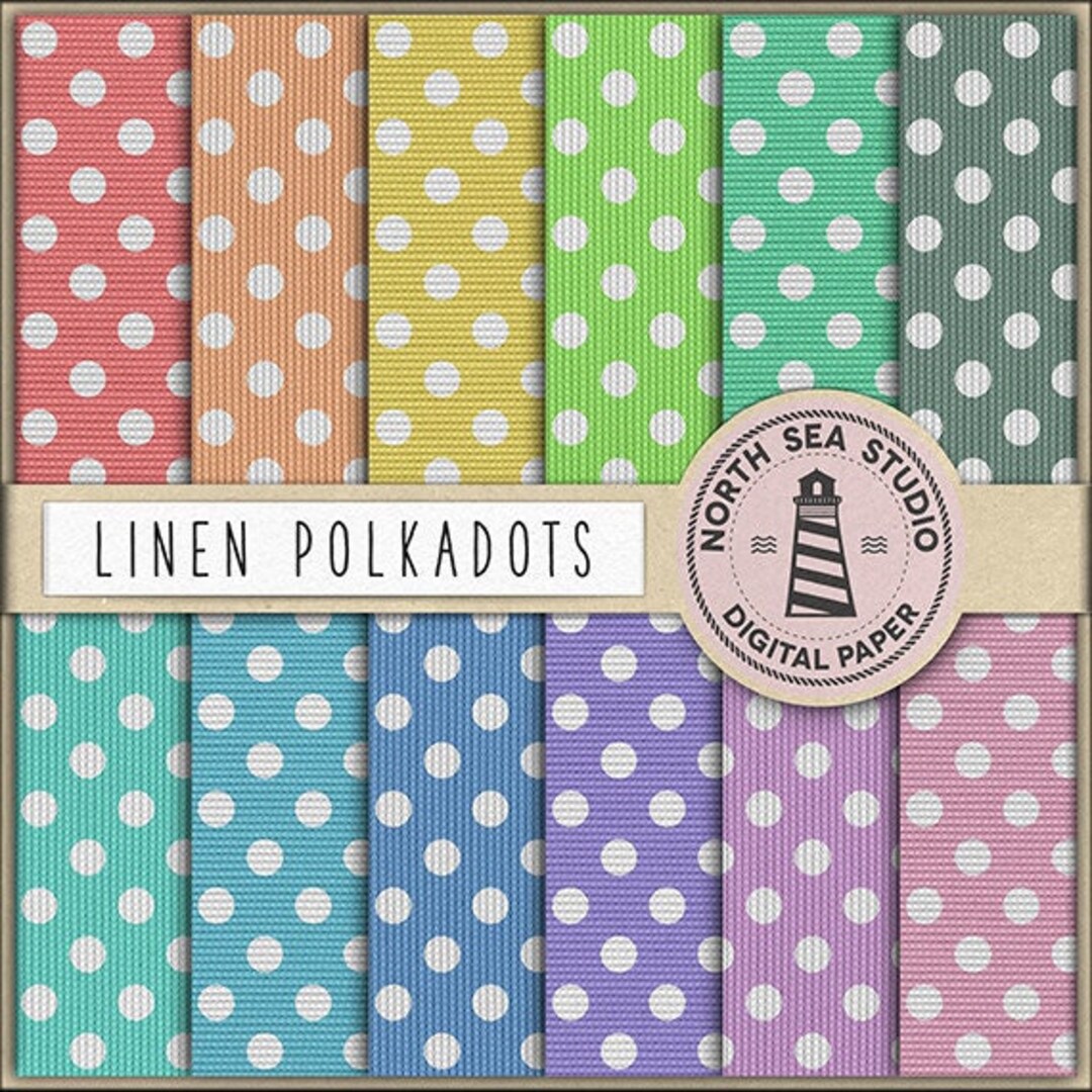 Linen Polkadots Digital Paper Polkadots Paper Linen Backgrounds Digital ...