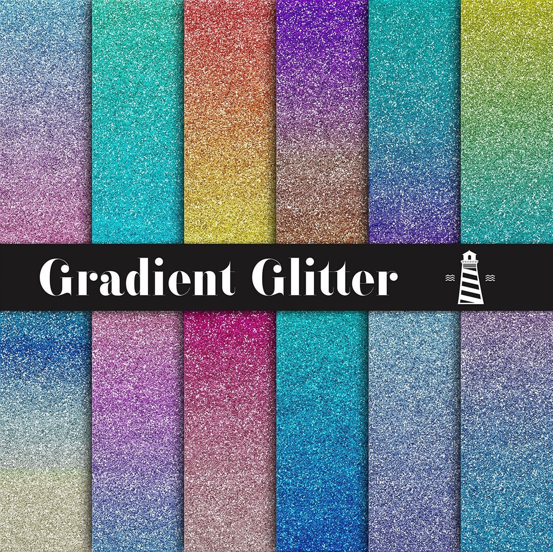 Gradient Glitter Digital Paper, Ombre Glitter Backgrounds, Metallic ...
