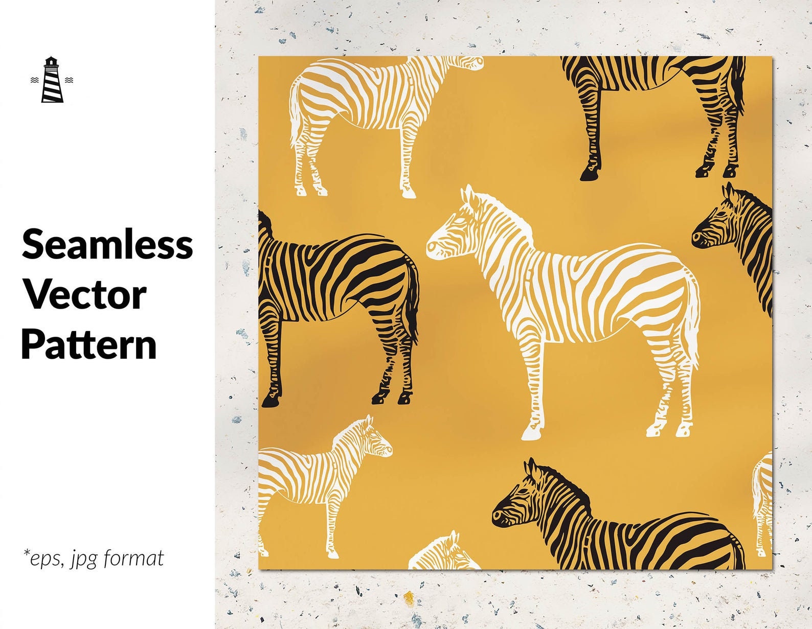 Patrón sin costuras de cebra sobre fondo amarillo vivo cebras - Etsy España