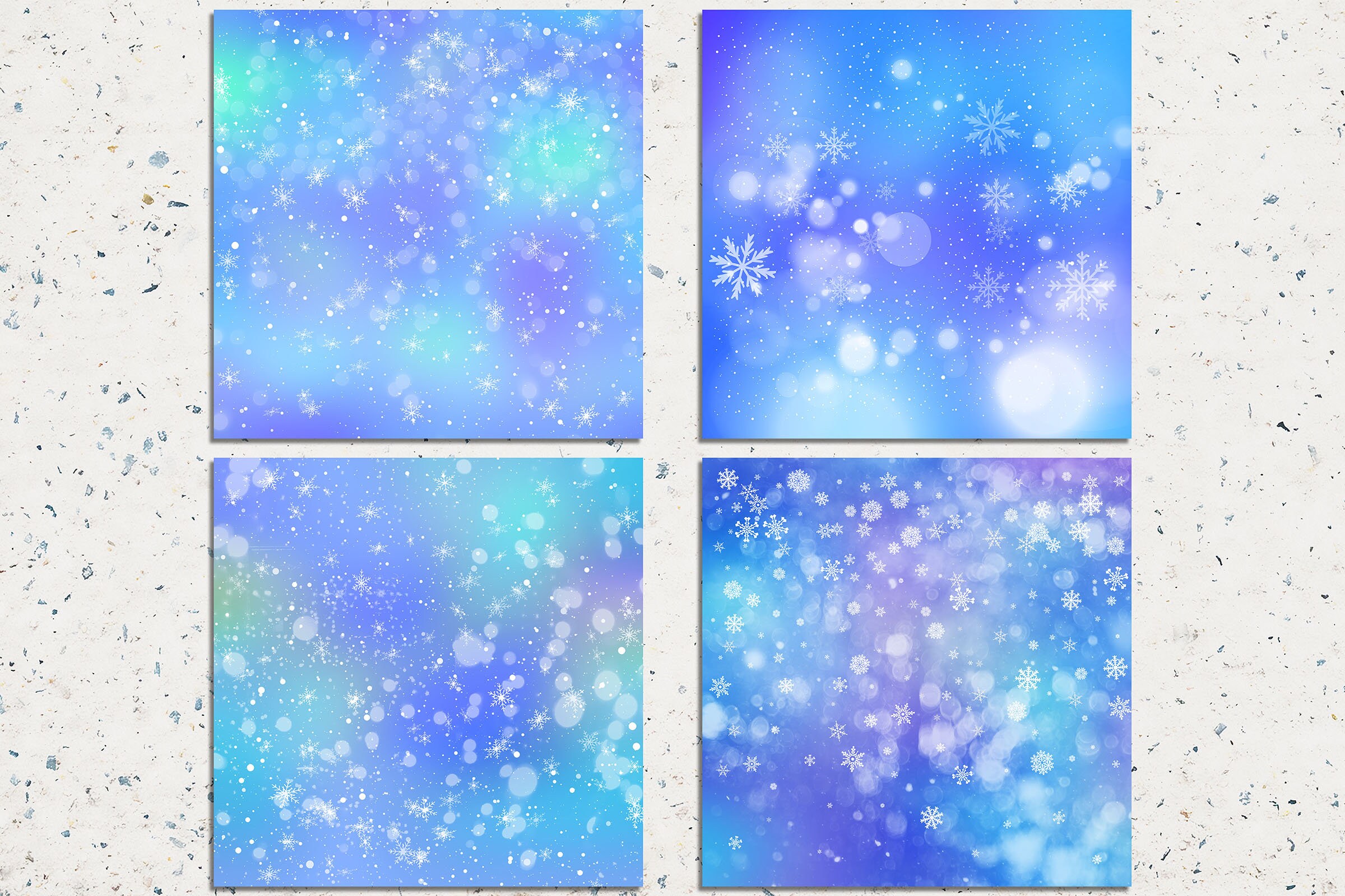 Frozen Winter Digital Paper Printable Snowflake Bokeh - Etsy