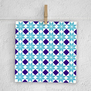 Moroccan Digital Paper, Moroccan Tiles Scrapbook Backgrounds, Blue ...