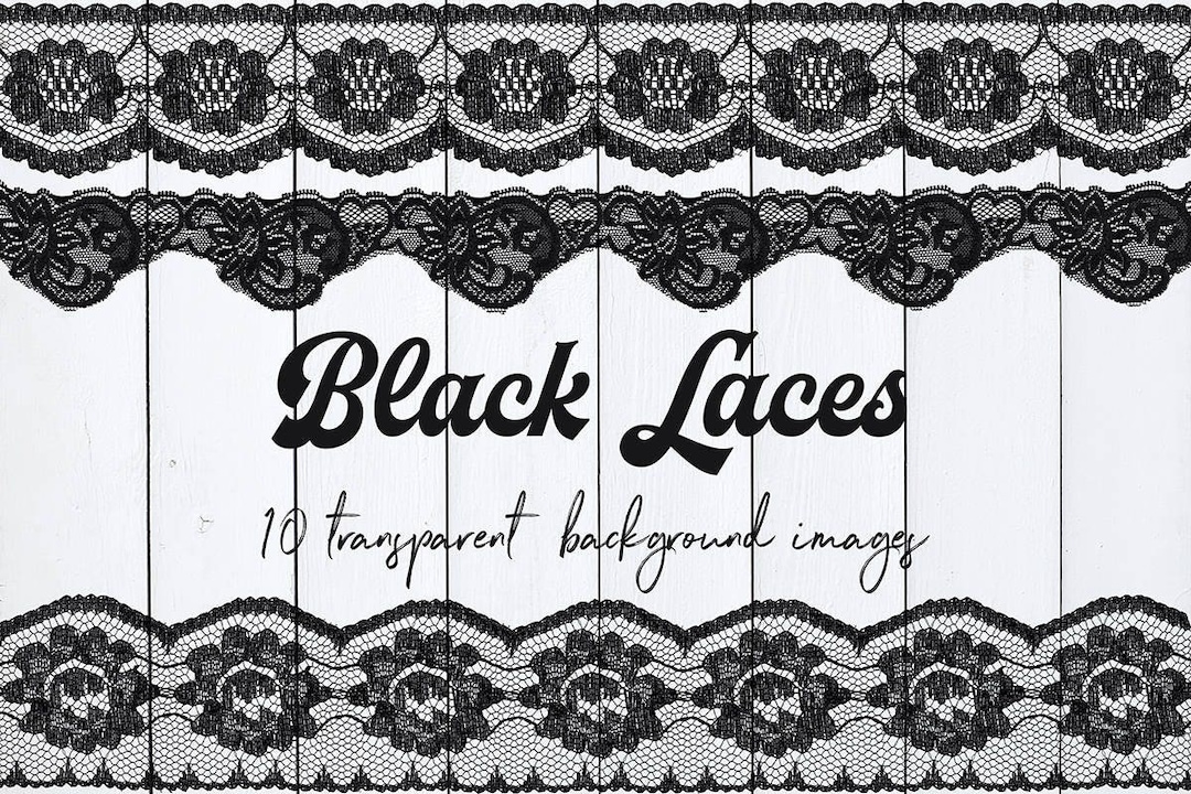 Black Lace Borders Clipart, Floral Lace Borders, Black Borders Clipart ...