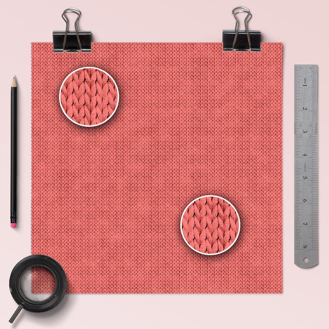 Knitted Digital Paper, Seamless Patterns, Knit Papers in Coral Shades ...