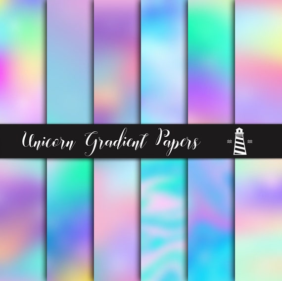 Unicorn Digital Paper Unicorn Gradient Backgrounds Unicorn - Etsy
