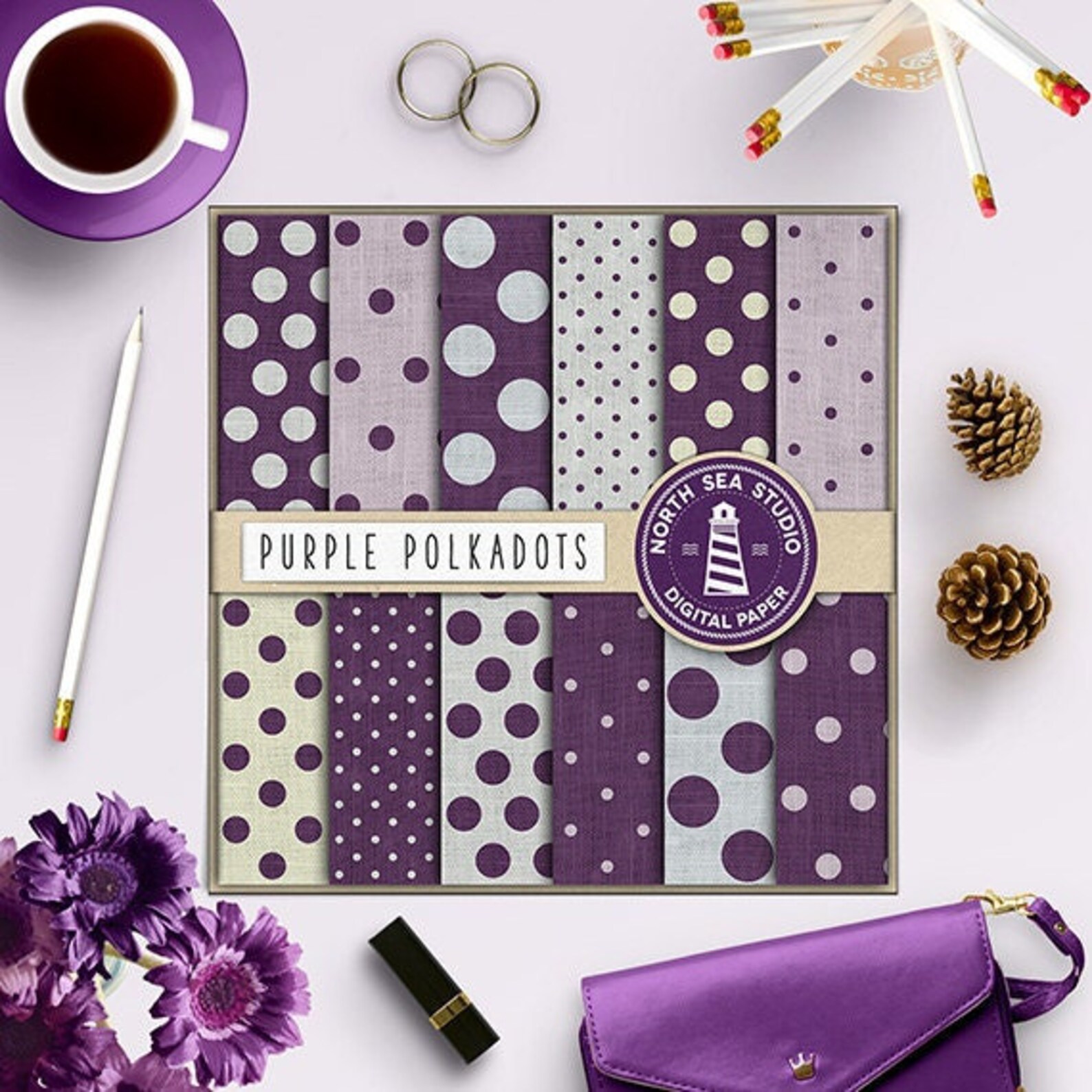 Linen Polkadots Digital Paper Pack Scrapbook Paper - Etsy