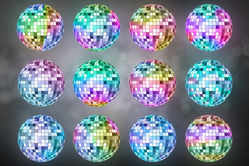 Disco Lights Clipart Disco Balls Images Unicorn Party - Etsy