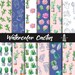 Cactus Digital Paper, Watercolor Cactus Patterns, Cactus and Succulents ...