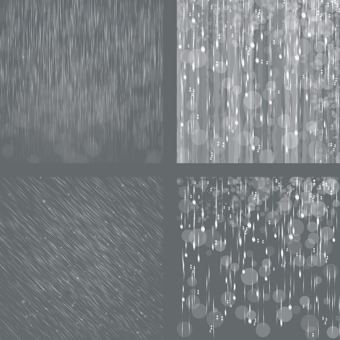 Rain Overlays Clipart Falling Rain Photoshop Overlays Rainy | Etsy