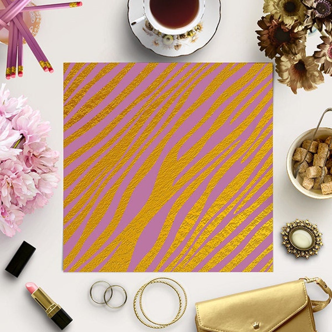 Gold Zebra Digital Paper Pack Gold Animal Pattern - Etsy