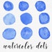 Watercolour Circles Clip Art Blue Watercolor Dots - Etsy